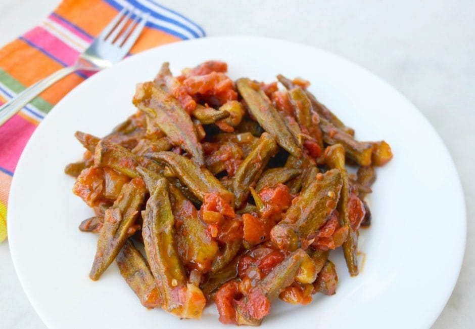 Sun-Dried Greek Style Roasted Okra in Tomato Sauce - Bamies