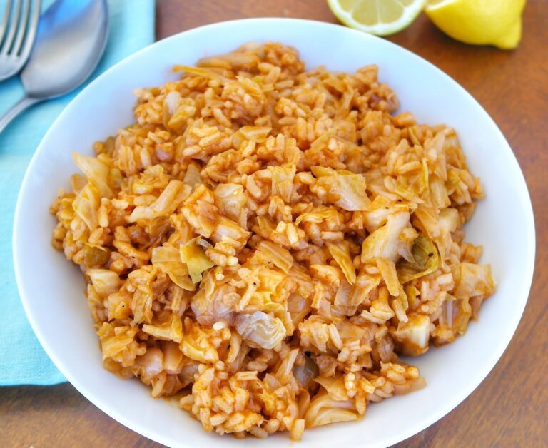 Greek Cabbage with Rice - Lahanorizo