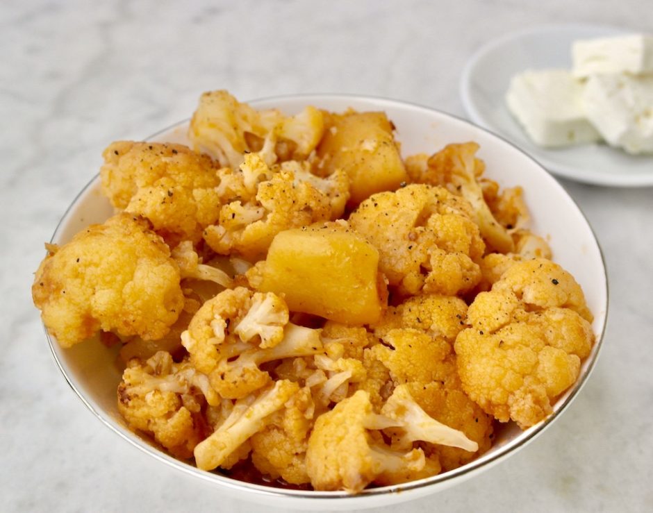 Traditional Greek Braised Cauliflower