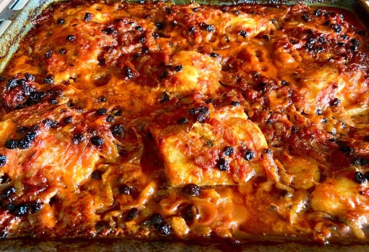 Sheet-Pan Greek Roasted Cod and Potatoes with Caramelized Onions ...