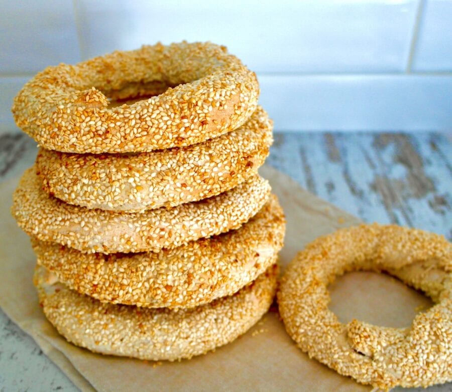 Easy Koulouri or Simit Recipe (Sesame Bread Rings) - OliveTomato.com