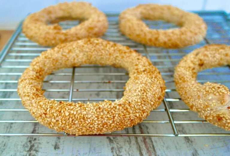 Easy Koulouri or Simit Recipe (Sesame Bread Rings) - OliveTomato.com