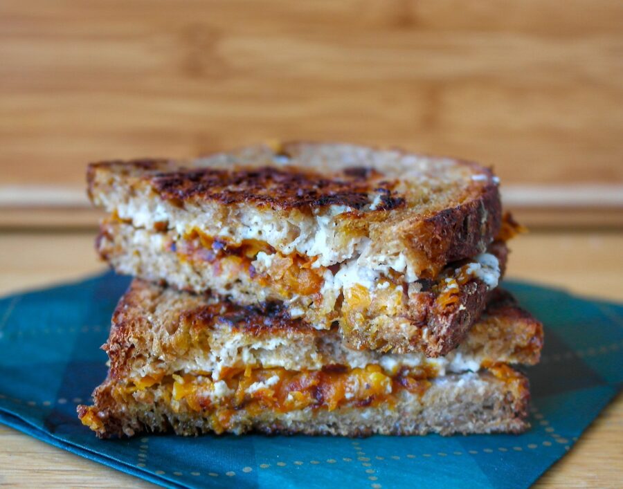 Grilled Butternut Squash and Feta Sandwich - OliveTomato.com