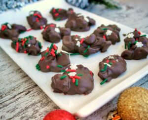 Easy Dark Chocolate Fruit and Nut Clusters - OliveTomato.com