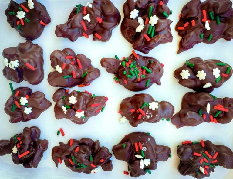 Easy Dark Chocolate Fruit and Nut Clusters - OliveTomato.com