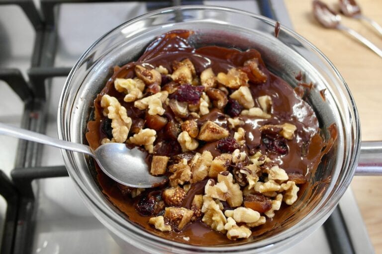 Easy Dark Chocolate Fruit and Nut Clusters - OliveTomato.com